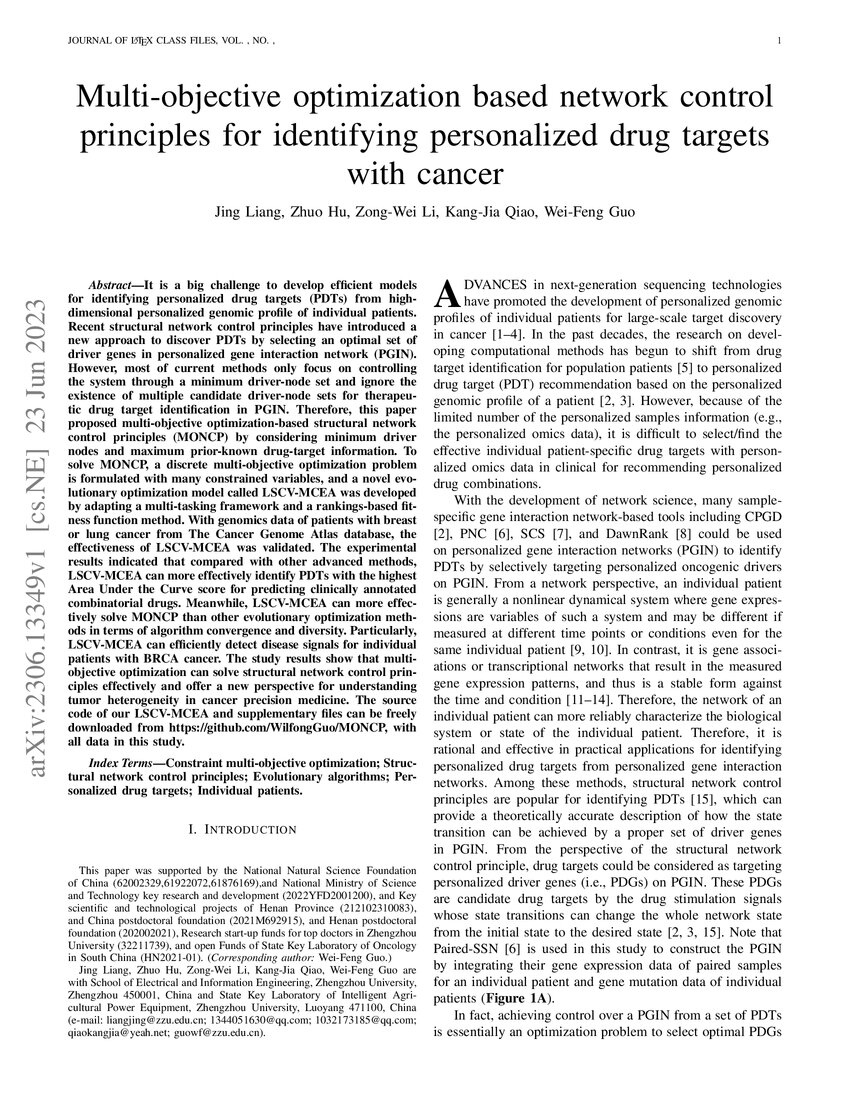 Multi Objective Optimization Based Network Control Principles For