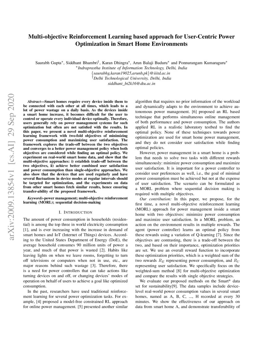 Multi-objective Reinforcement Learning based approach for User-Centric ...