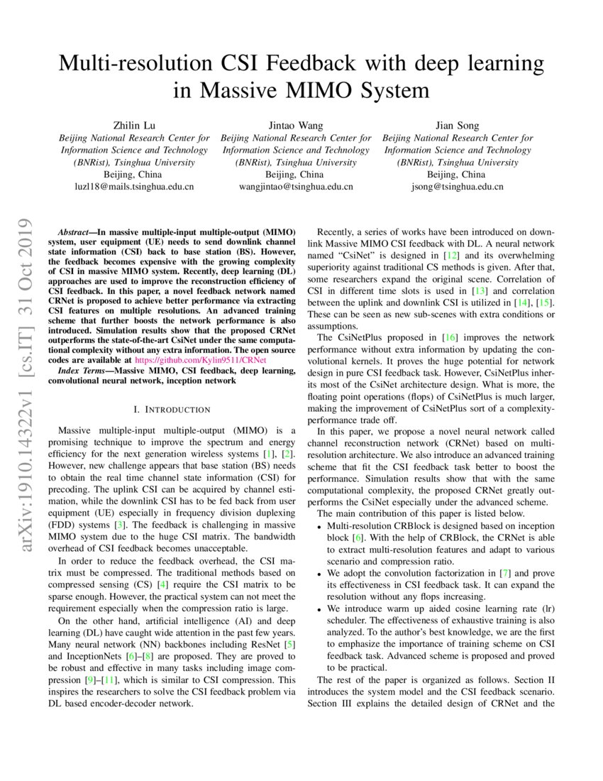 Multi Resolution Csi Feedback With Deep Learning In Massive Mimo System