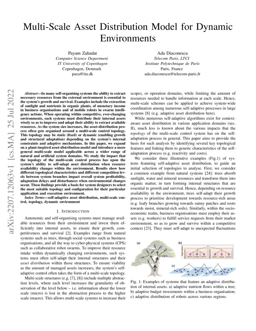 Multi-Scale Asset Distribution Model for Dynamic Environments | DeepAI