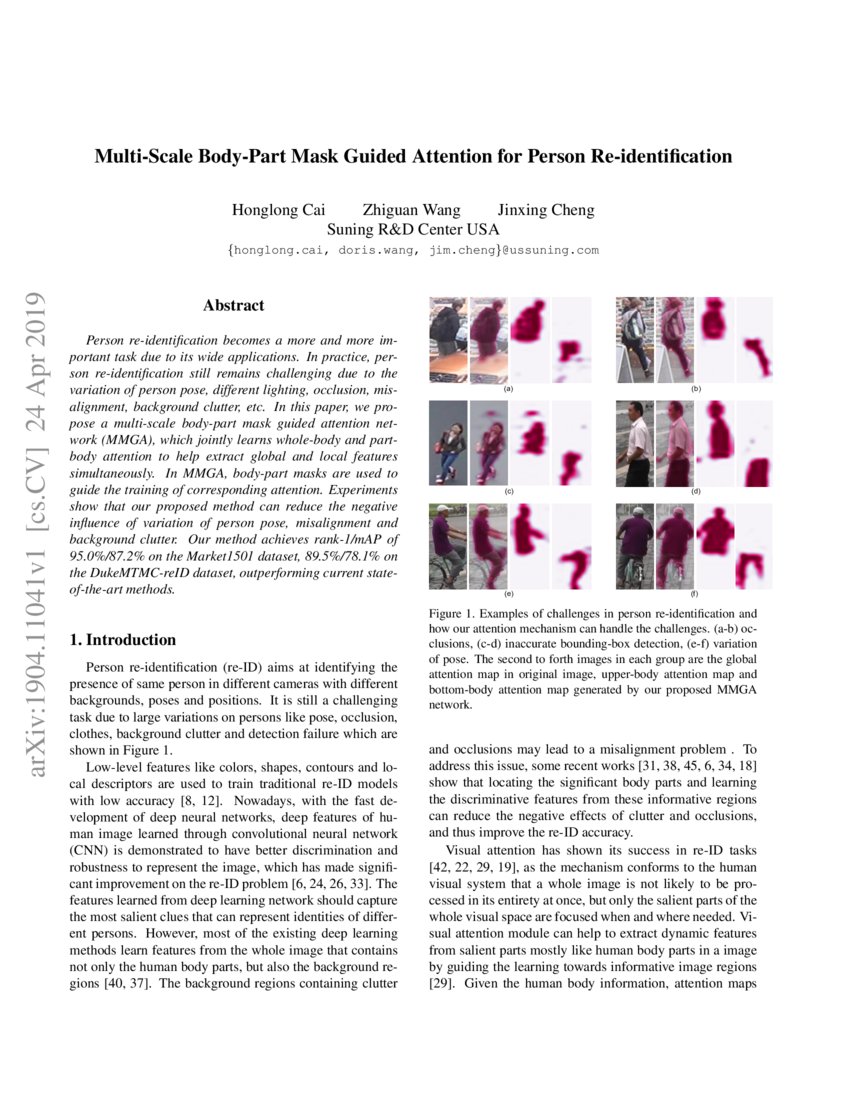 Multi-Scale Body-Part Mask Guided Attention for Person Re-identification | DeepAI