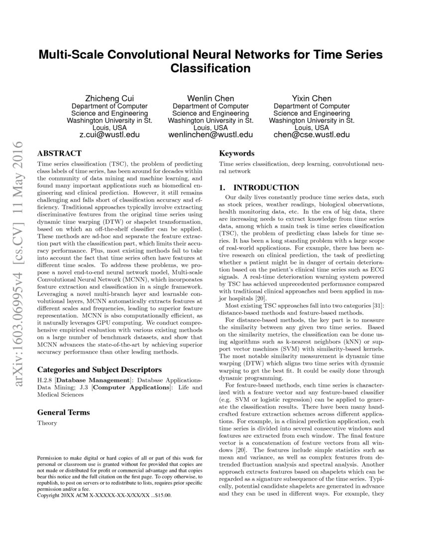 Multi Scale Convolutional Neural Networks For Time Series