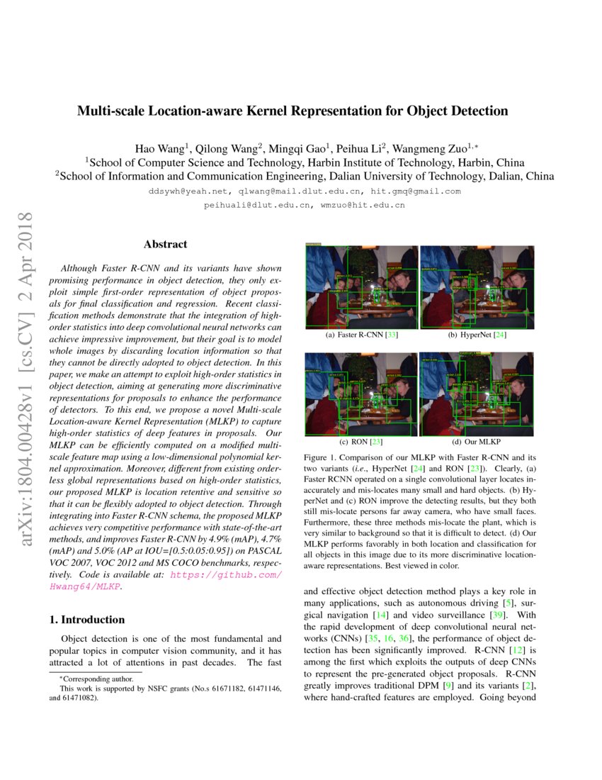 Multi Scale Location Aware Kernel Representation For Object Detection