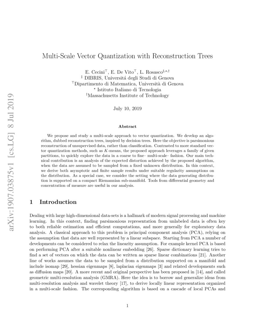 Multi-Scale Vector Quantization with Reconstruction Trees | DeepAI