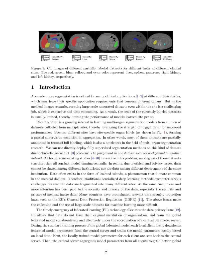 Multi-site Organ Segmentation with Federated Partial Supervision and Site Adaptation | DeepAI