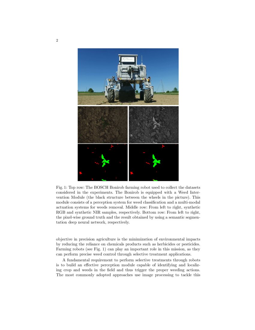 Multi-Spectral Image Synthesis for Crop/Weed Segmentation in Precision Farming | DeepAI