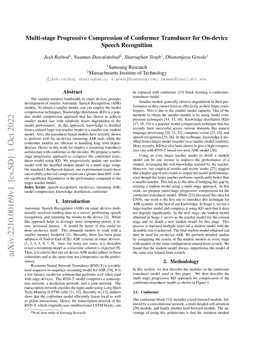 Multi Stage Progressive Compression Of Conformer Transducer For On Device Speech Recognition