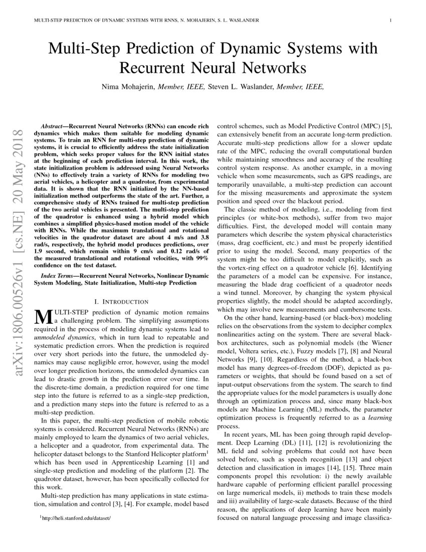 Multi-Step Prediction of Dynamic Systems with Recurrent Neural Networks ...