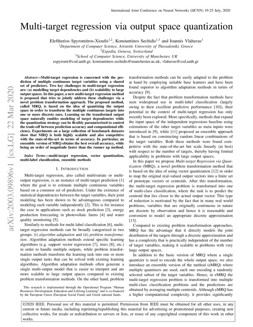 Multi Target Regression Via Output Space Quantization Deepai