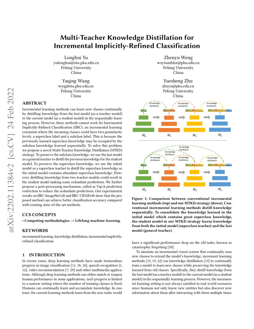 Multi-Teacher Knowledge Distillation for Incremental Implicitly-Refined ... Multi-Teacher Knowledge Distillation for Incremental Implicitly-Refined ...