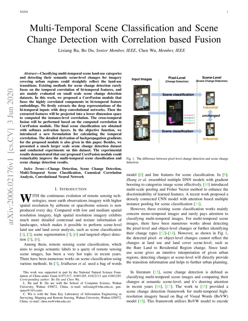 Multi-Temporal Scene Classification and Scene Change Detection with Correlation based Fusion ...