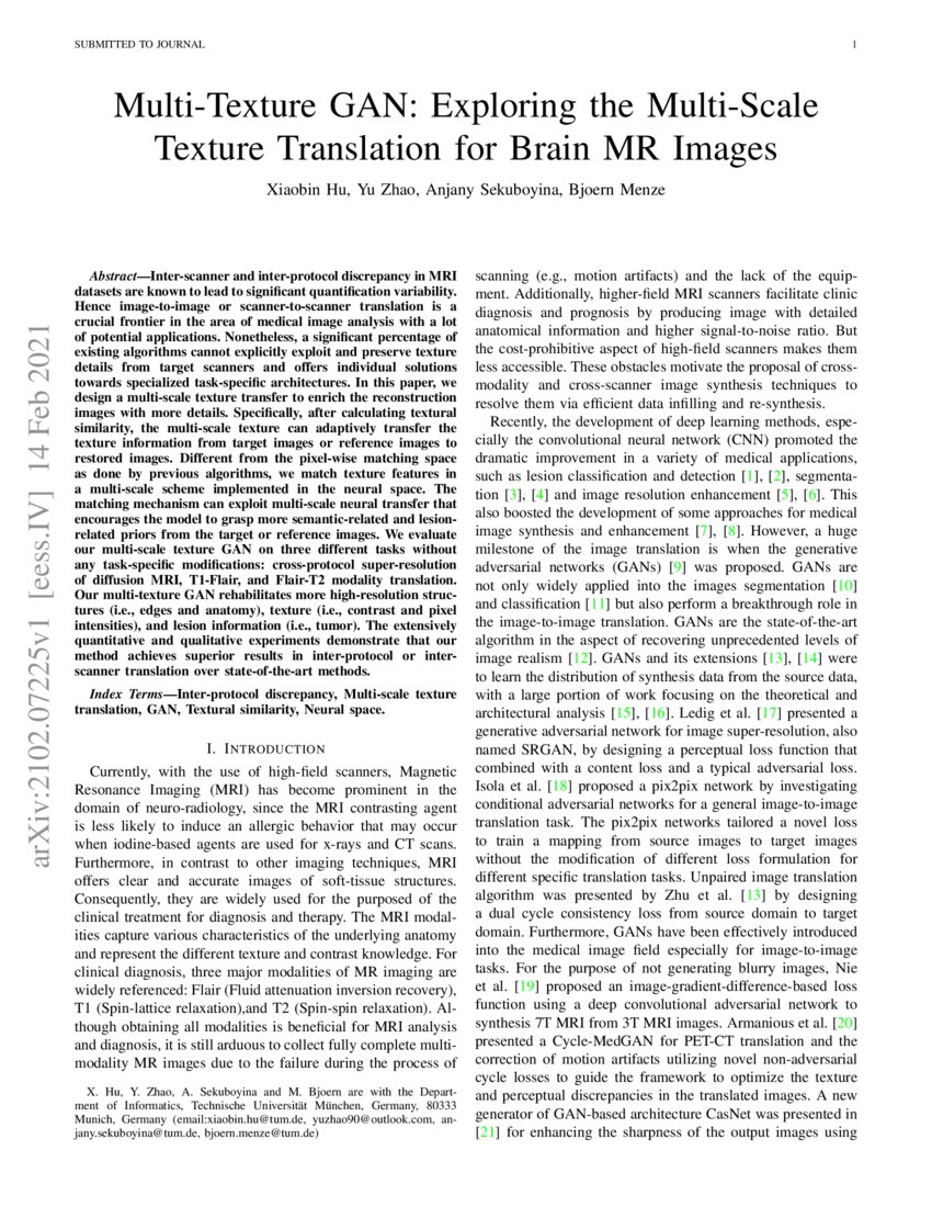 Multi-Texture GAN: Exploring the Multi-Scale Texture Translation for ...