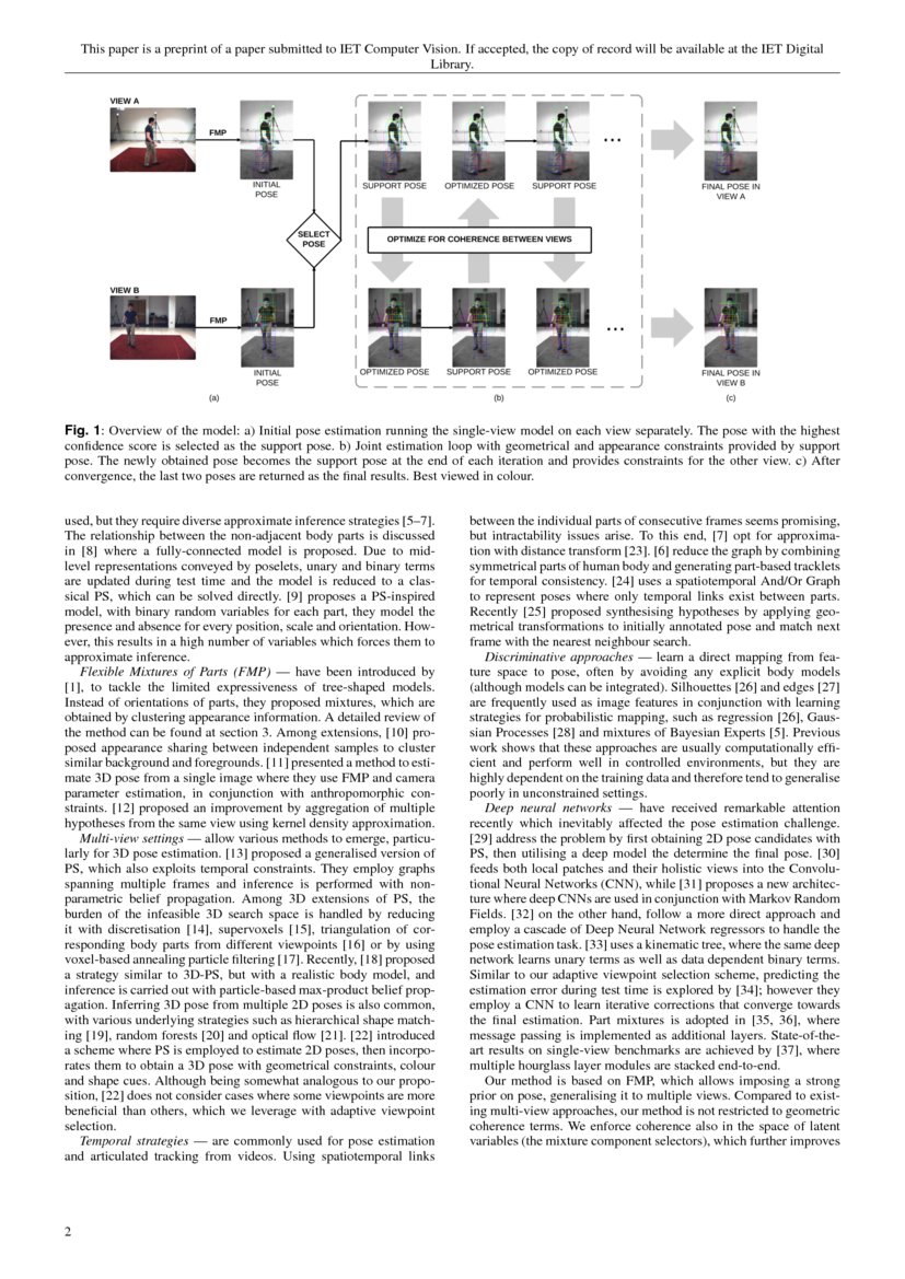 Multi View Pose Estimation With Mixtures Of Parts And Adaptive Viewpoint Selection Deepai