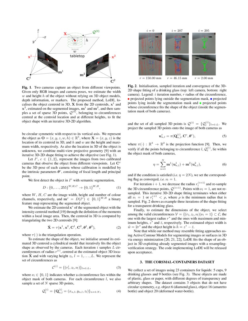 Multi-view shape estimation of transparent containers | DeepAI