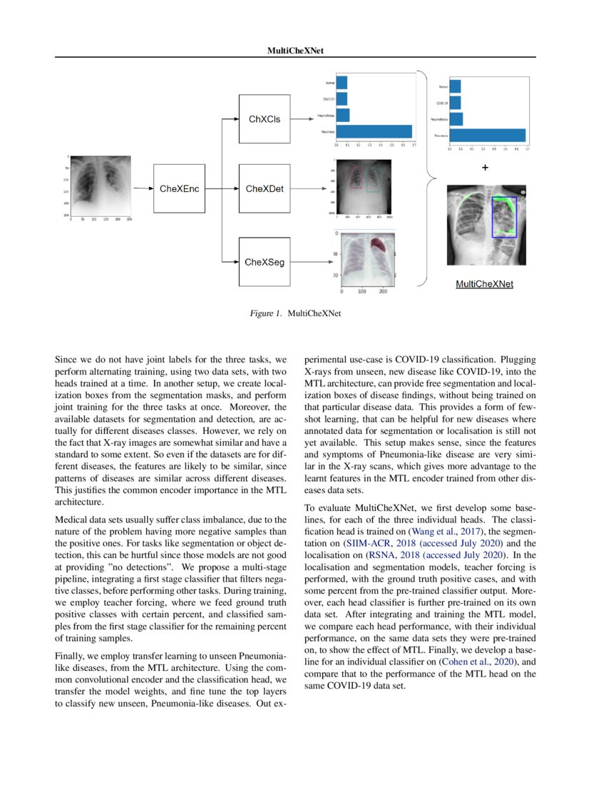 MultiCheXNet: A Multi-Task Learning Deep Network For Pneumonia-like ...