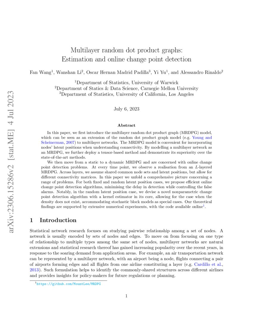 Multilayer random dot product graphs: Estimation and online change ...