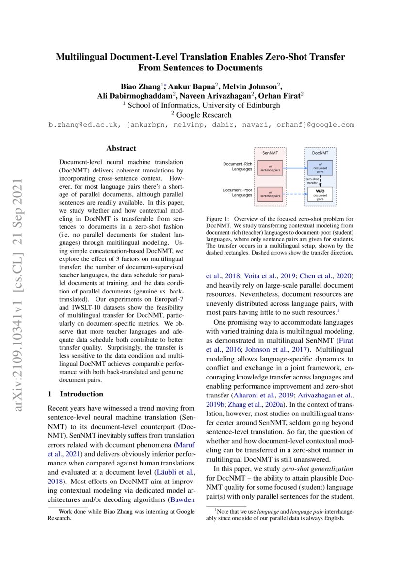 Multilingual Document-Level Translation Enables Zero-Shot Transfer From ...