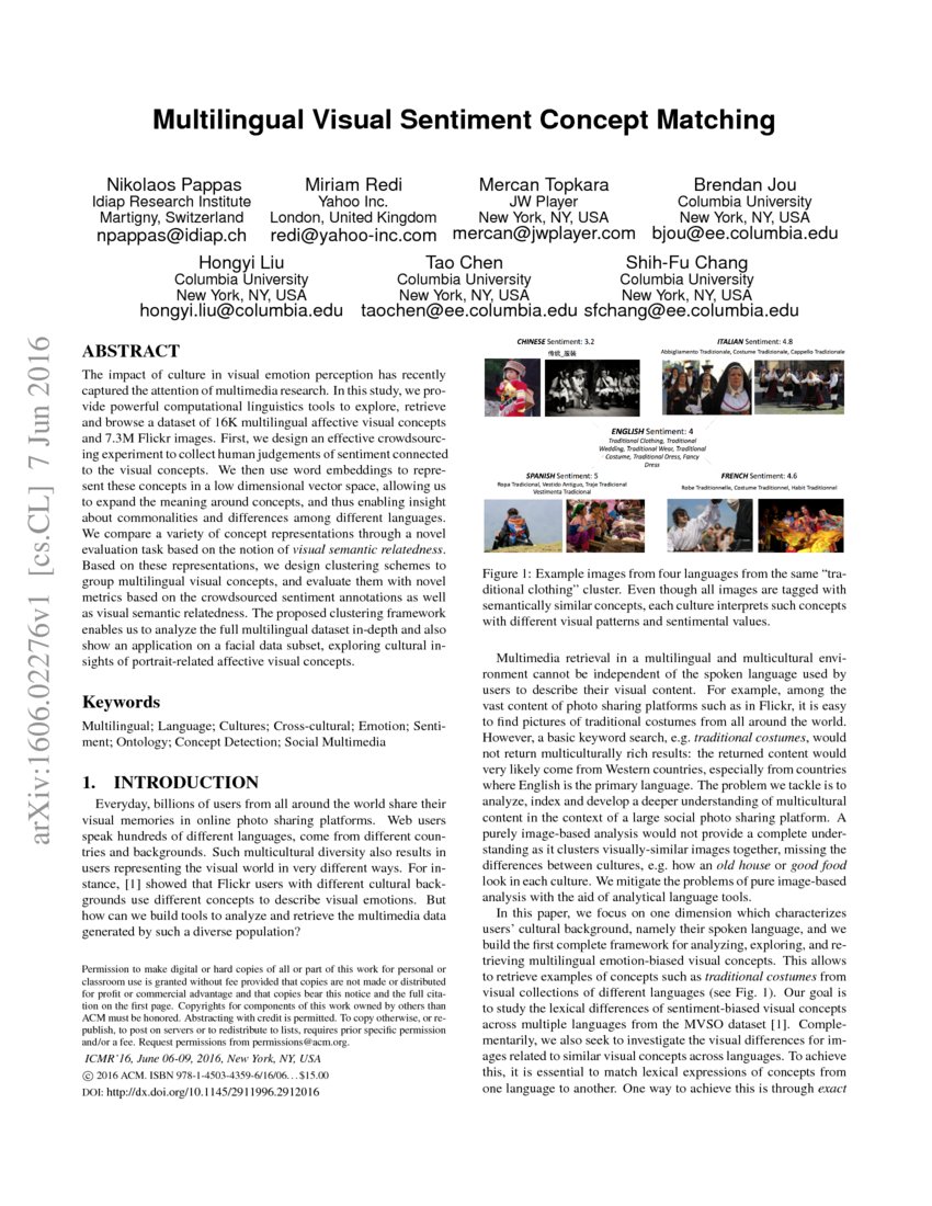 Multilingual Visual Sentiment Concept Matching | DeepAI