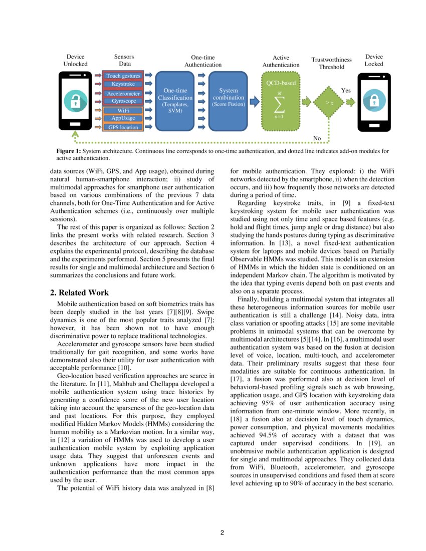 MultiLock: Mobile Active Authentication based on Multiple Biometric and ...