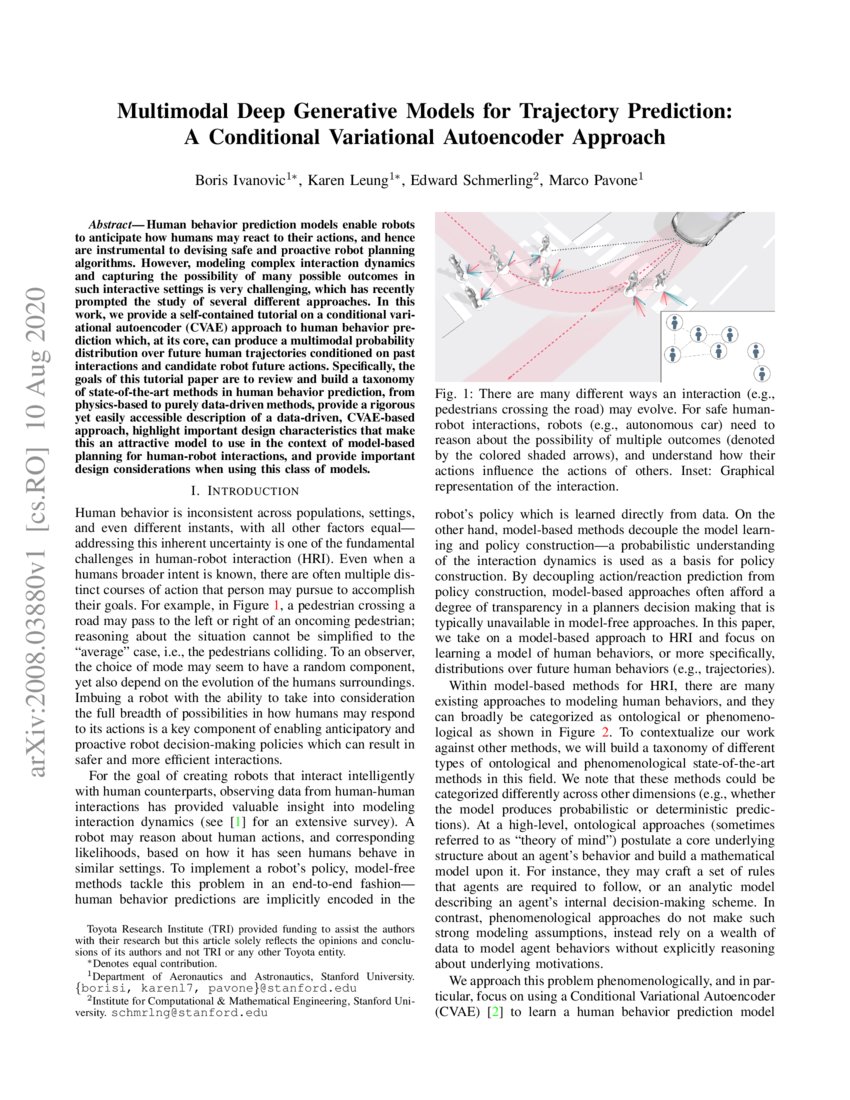 Multimodal Deep Generative Models For Trajectory Prediction A Conditional Variational