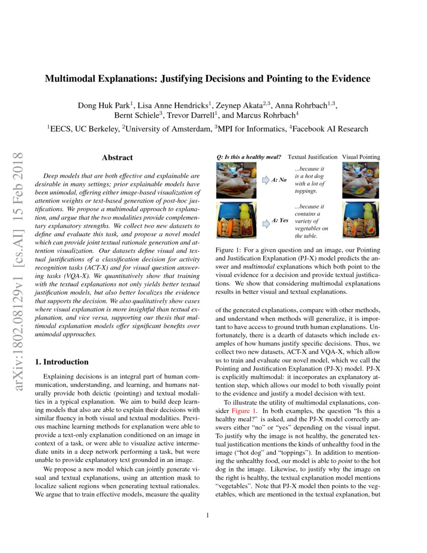 Multimodal Explanations: Justifying Decisions and Pointing to the ...