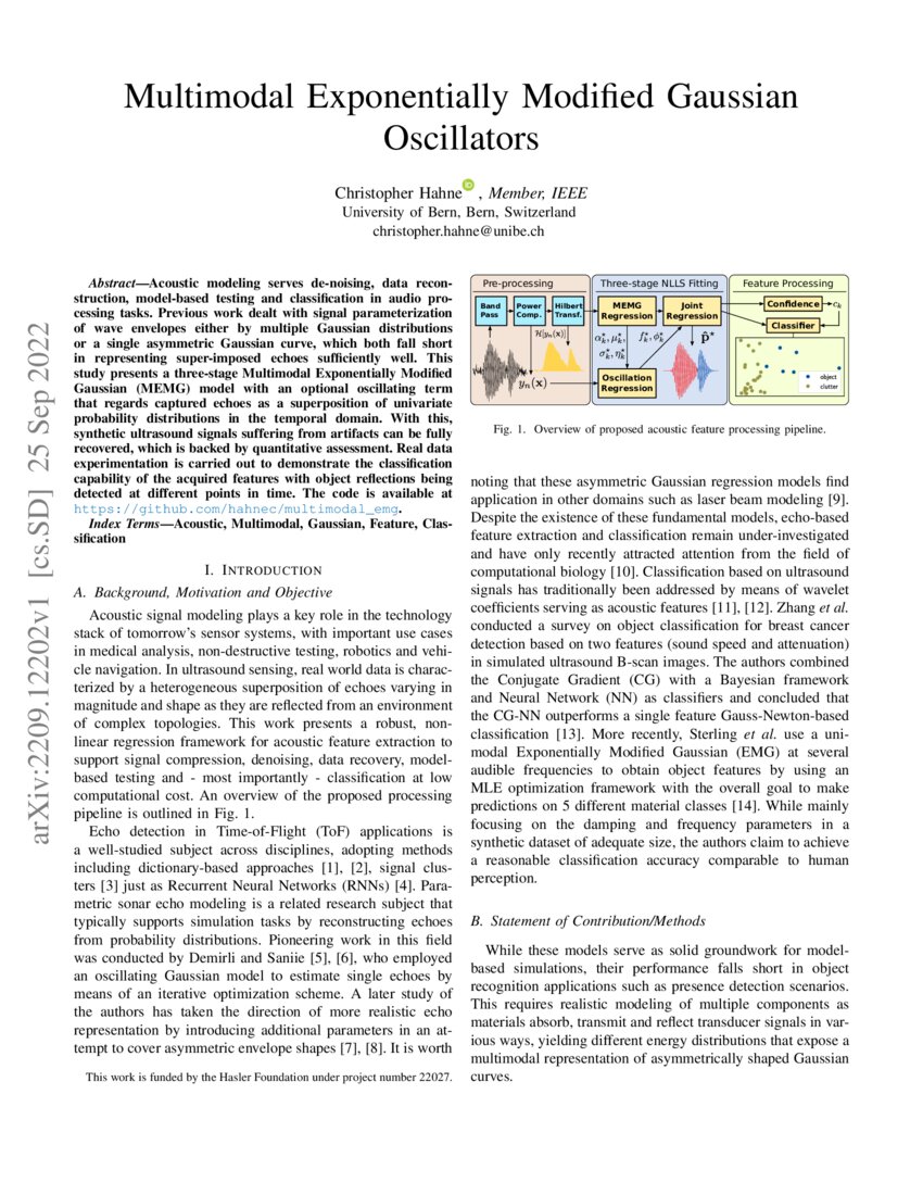 Multimodal Exponentially Modified Gaussian Oscillators | DeepAI