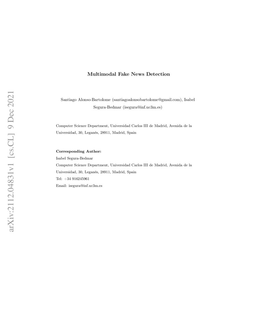 Multimodal Fake News Detection Deepai