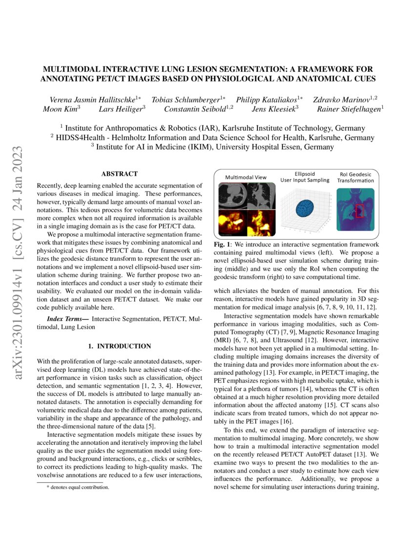 Multimodal Interactive Lung Lesion Segmentation A Framework For