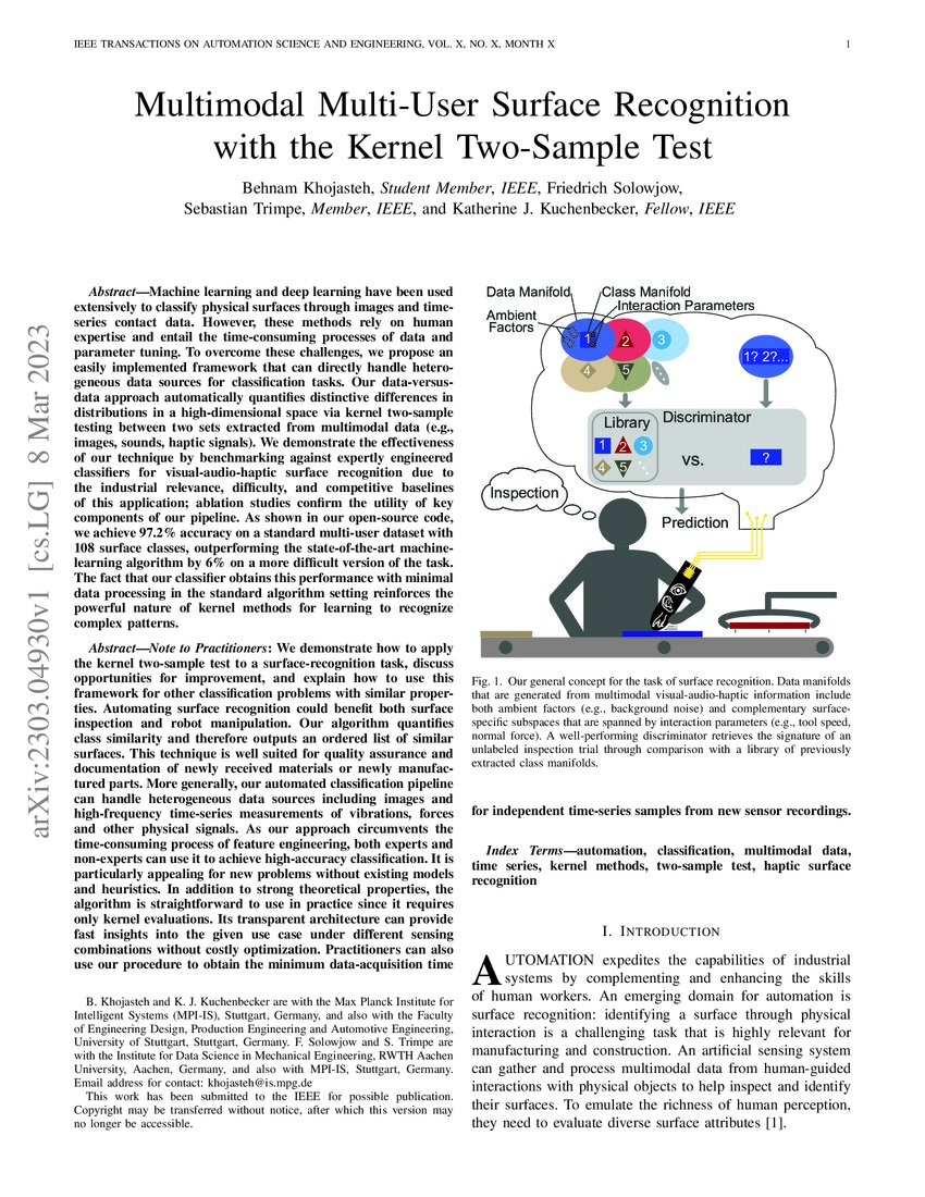 Multimodal Multi-User Surface Recognition with the Kernel Two-Sample ...