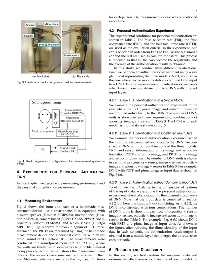 Multimodal Personal Ear Authentication Using Smartphones | DeepAI