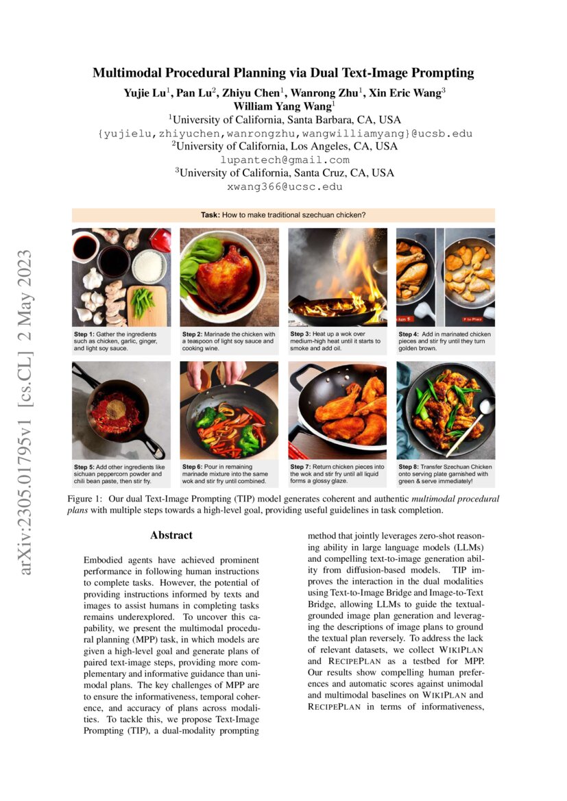 Multimodal Procedural Planning Via Dual Text Image Prompting Deepai