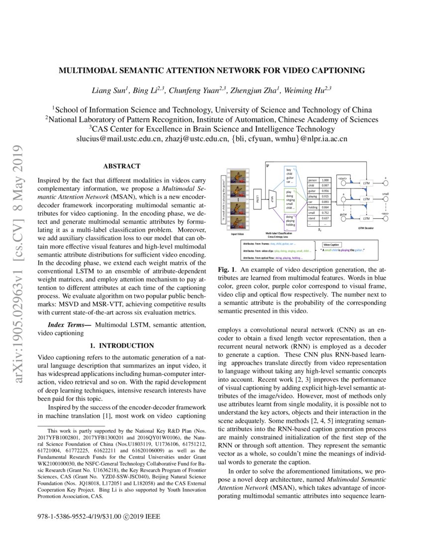 Multimodal Semantic Attention Network for Video Captioning | DeepAI