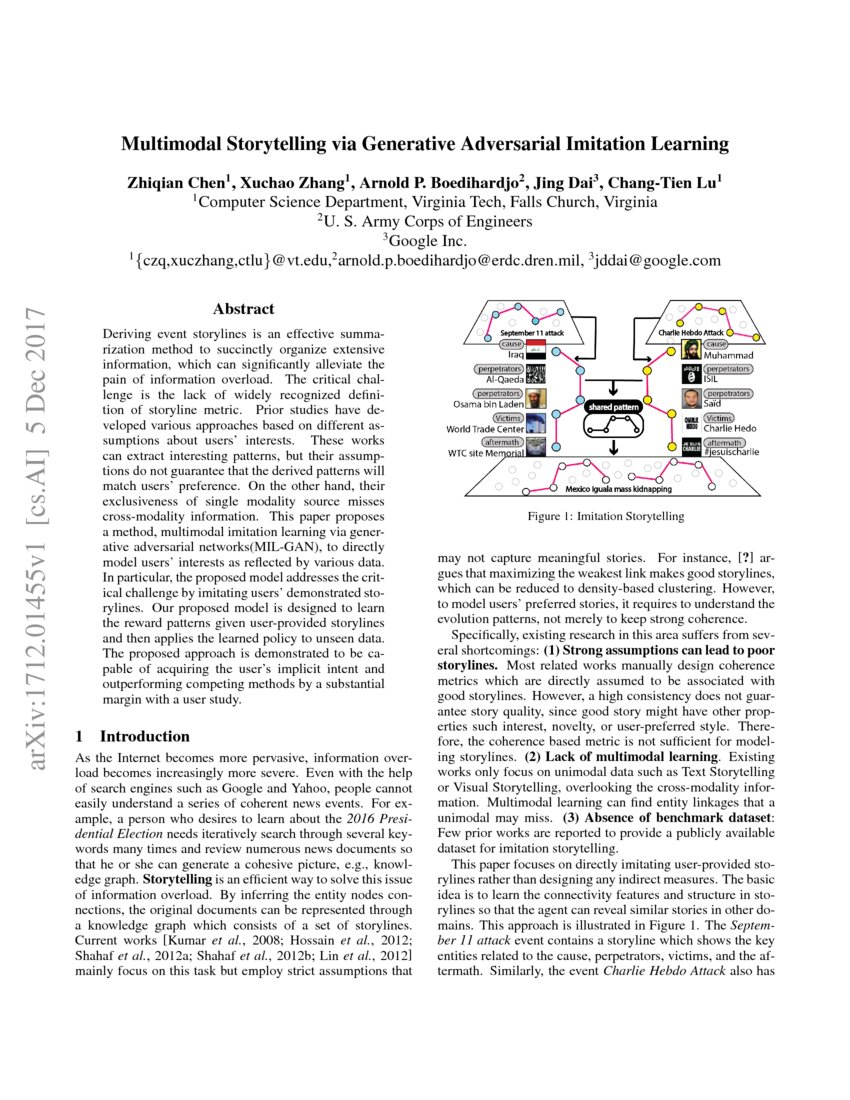 Multimodal Storytelling via Generative Adversarial Imitation Learning ... Multimodal Storytelling via Generative Adversarial Imitation Learning ...