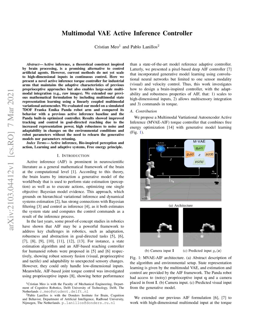 Multimodal VAE Active Inference Controller | DeepAI