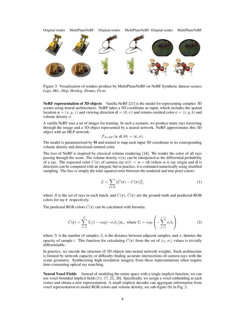 MultiPlaneNeRF: Neural Radiance Field with Non-Trainable Representation | DeepAI