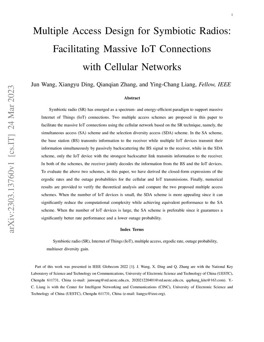 Multiple Access Design for Symbiotic Radios: Facilitating Massive IoT Connections with Cellular ...