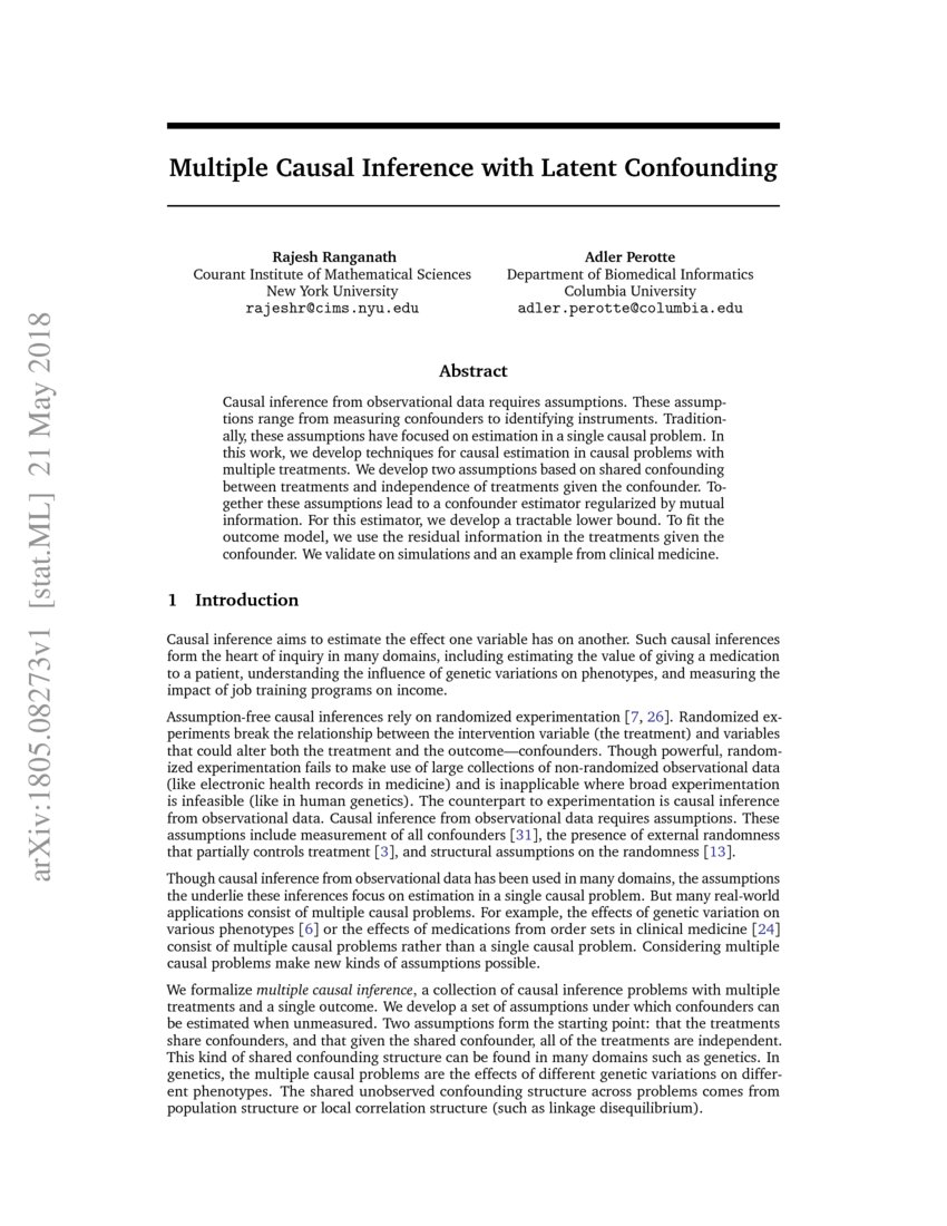Multiple Causal Inference With Latent Confounding Deepai