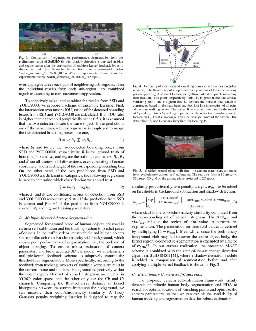 Multiple Kernel Based Vehicle Tracking Using 3d Deformable Model And Camera Self Calibration