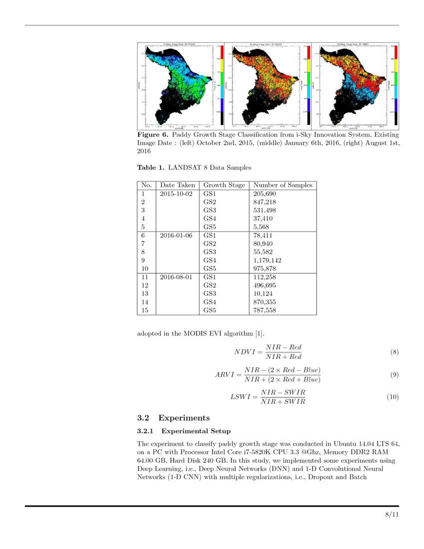 Multiple Regularizations Deep Learning for Paddy Growth Stages Classification from LANDSAT-8 ...