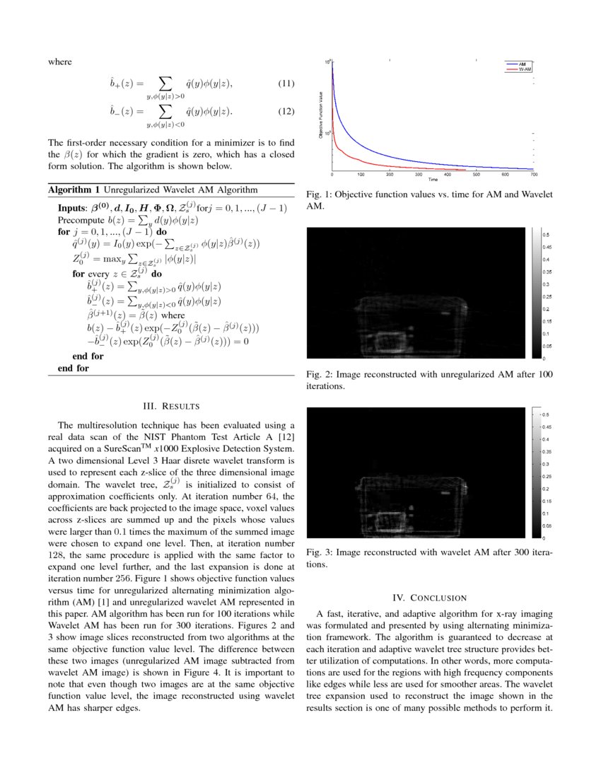 Multiresolution Approach To Acceleration Of Iterative Image Reconstruction For X Ray Imaging For