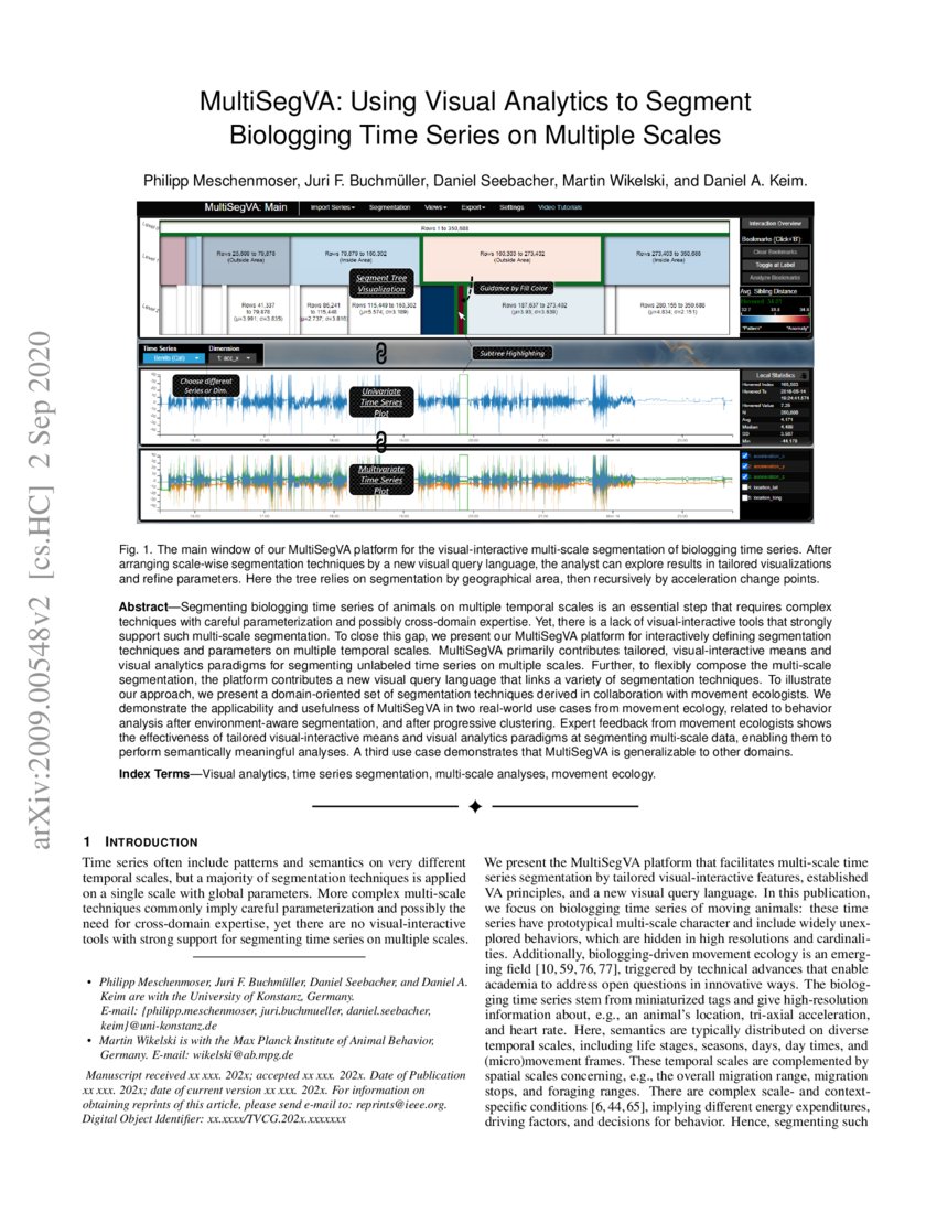 MultiSegVA: Using Visual Analytics to Segment Biologging Time Series on Multiple Scales | DeepAI
