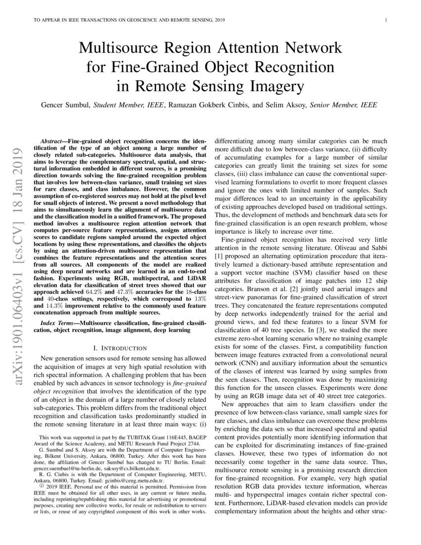Multisource Region Attention Network For Fine Grained Object Recognition In Remote Sensing