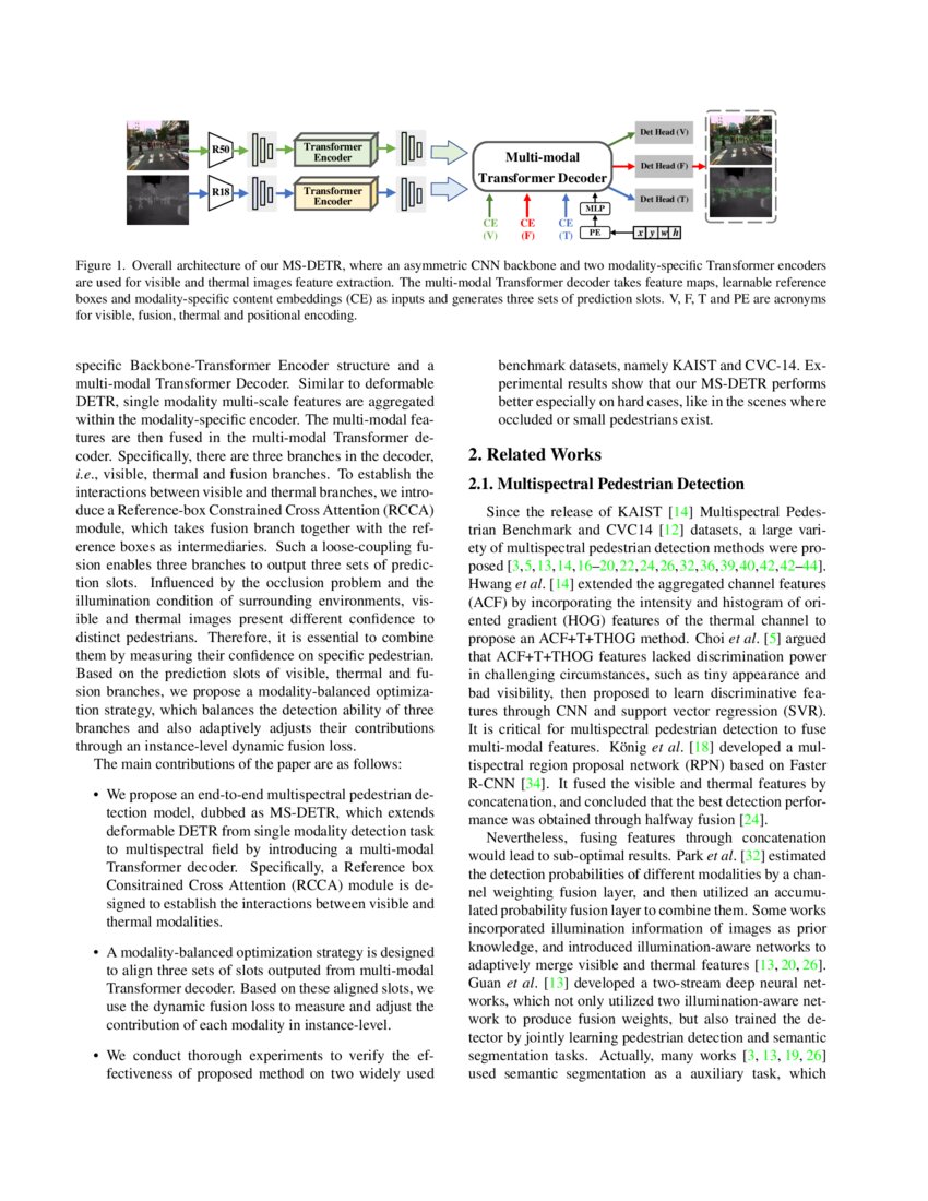 Multispectral Pedestrian Detection Via Reference Box Constrained Cross Attention And Modality