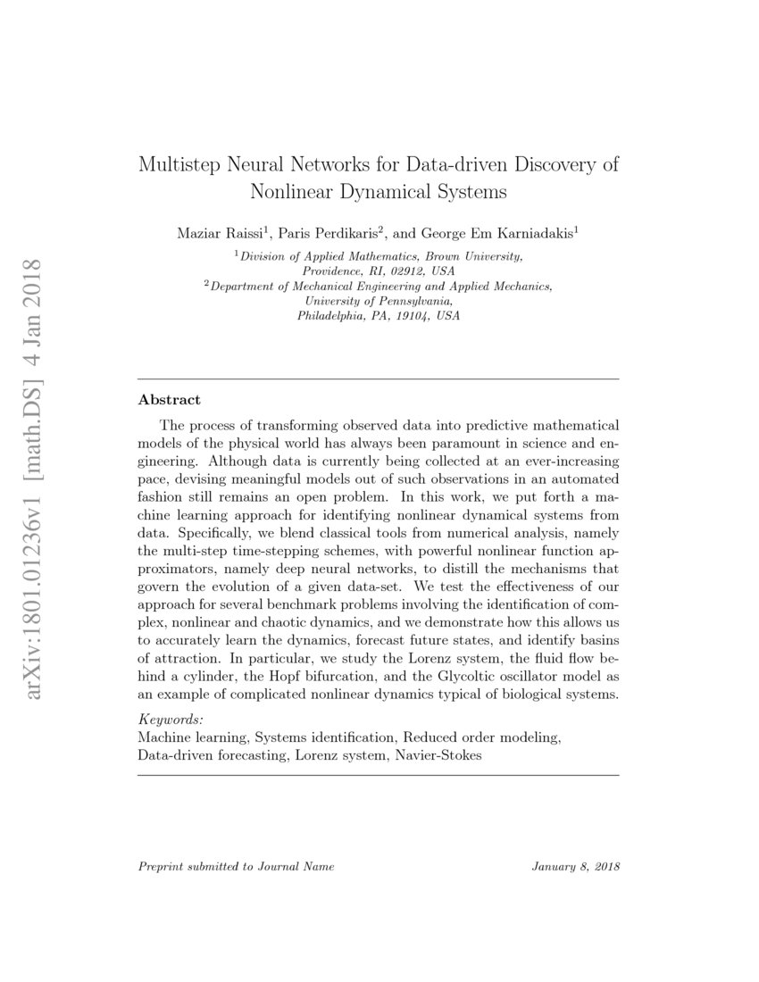 Multistep Neural Networks for Data-driven Discovery of Nonlinear Dynamical Systems | DeepAI