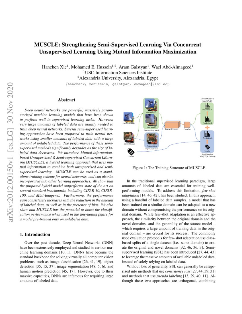 MUSCLE: Strengthening Semi-Supervised Learning Via Concurrent Unsupervised Learning Using Mutual ...