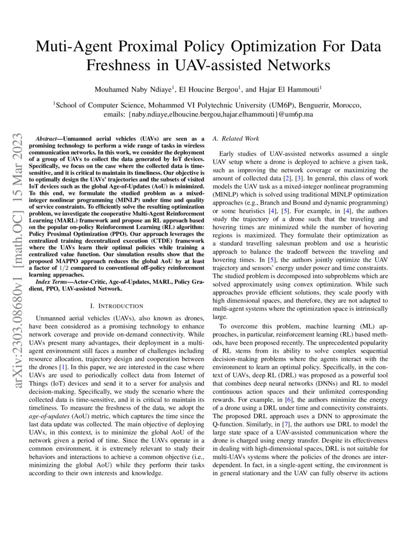 Muti-Agent Proximal Policy Optimization For Data Freshness in UAV ...