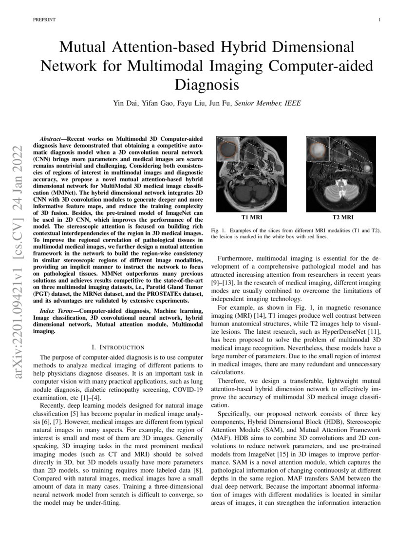 Mutual Attention-based Hybrid Dimensional Network for Multimodal ...
