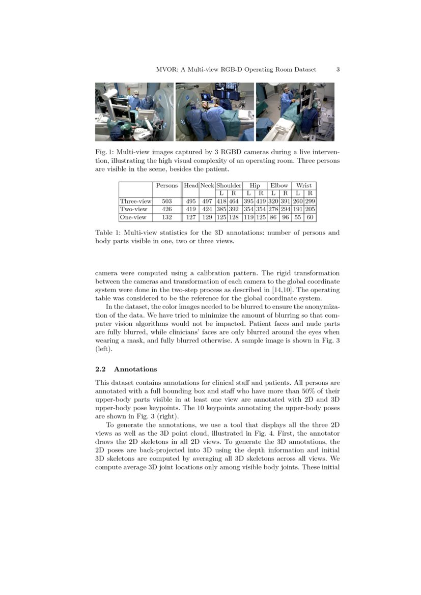 Mvor A Multi View Rgb D Operating Room Dataset For 2d And 3d Human Pose Estimation Deepai