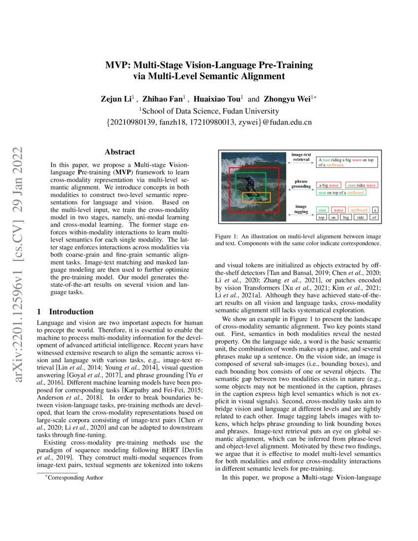 MVPTR: Multi-Stage Vision-Language Pre-Training via Multi-Level Semantic Alignment | DeepAI