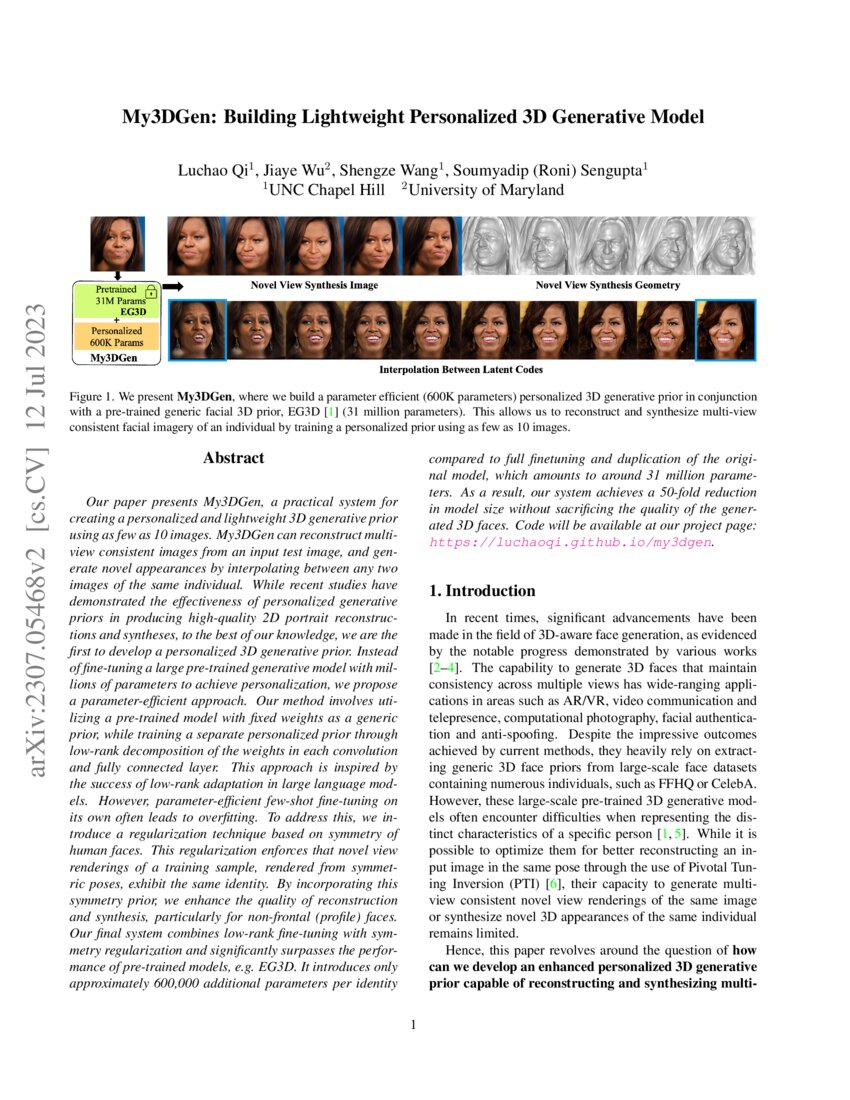 My3DGen: Building Lightweight Personalized 3D Generative Model | DeepAI